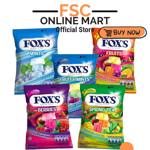 [FSC] Fox's Crystal Clear Candy (Pouch Bag) 90gm | Shopee Singapore