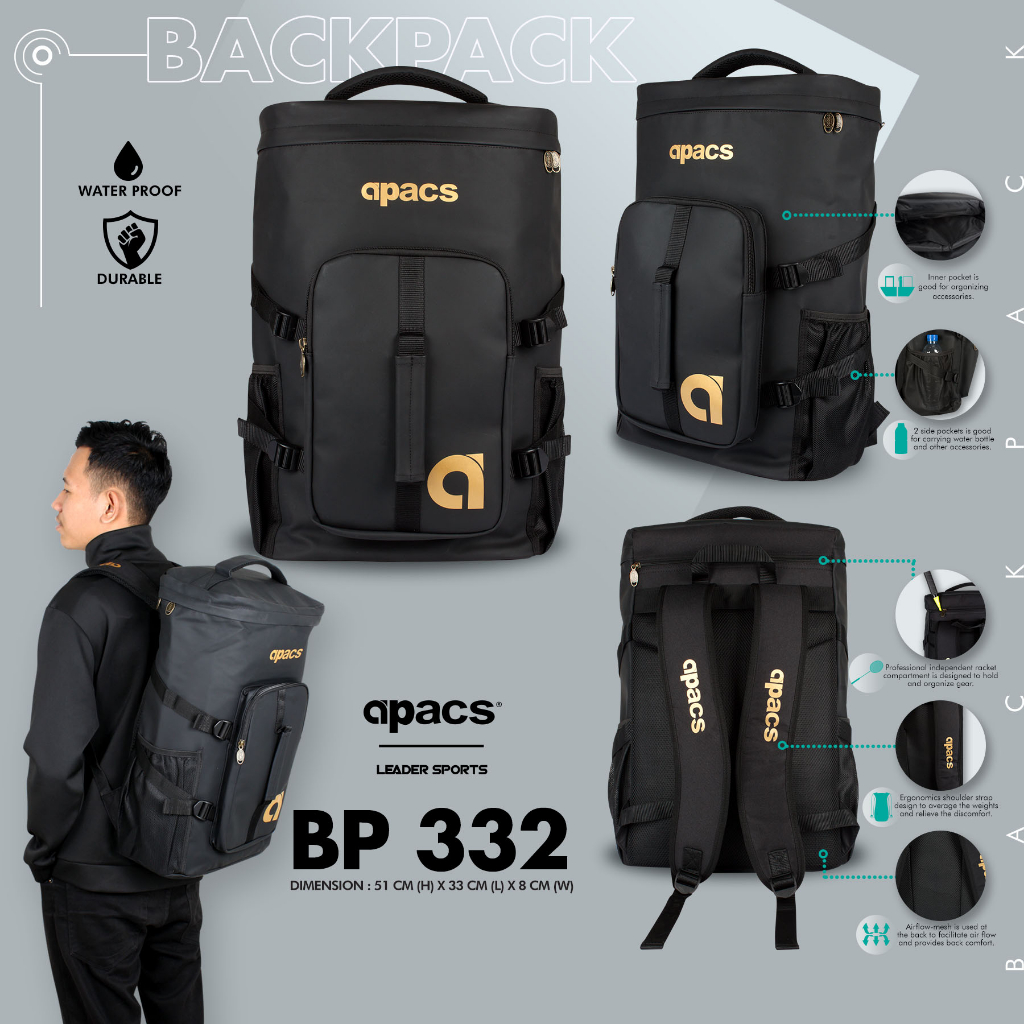 APACS BADMINTON RACKET BACKPACK BP332 | Shopee Singapore
