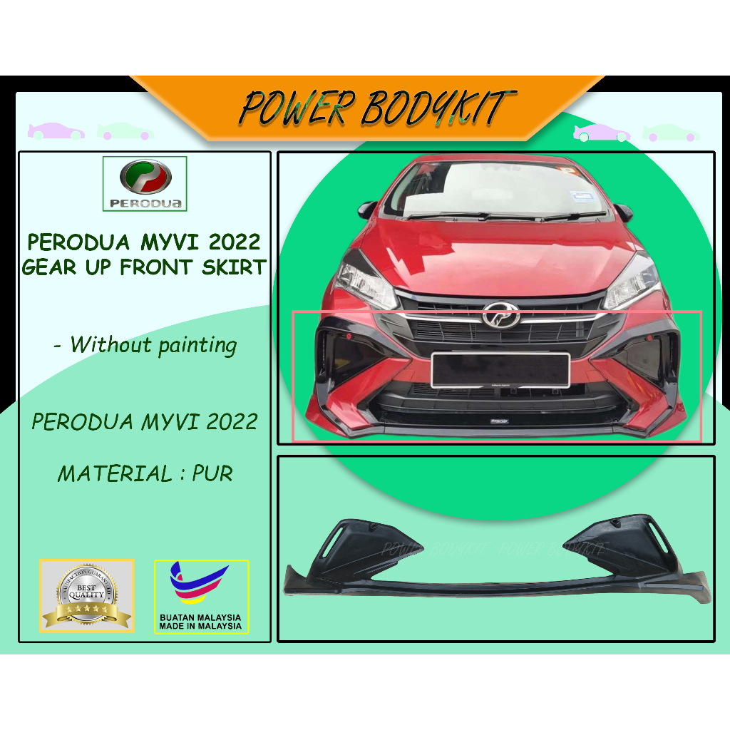 Perodua Myvi 2022-2024 Facelift GEN 3 Gear Up Front Skirt 2022 2023 ...