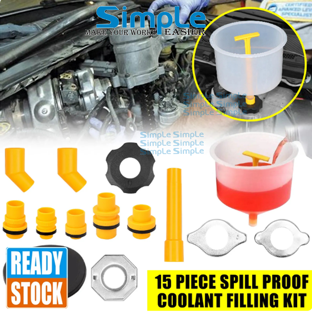 Coolant System Fill Kit with 5pcs Spill Proof Adapter Caps Cooling ...