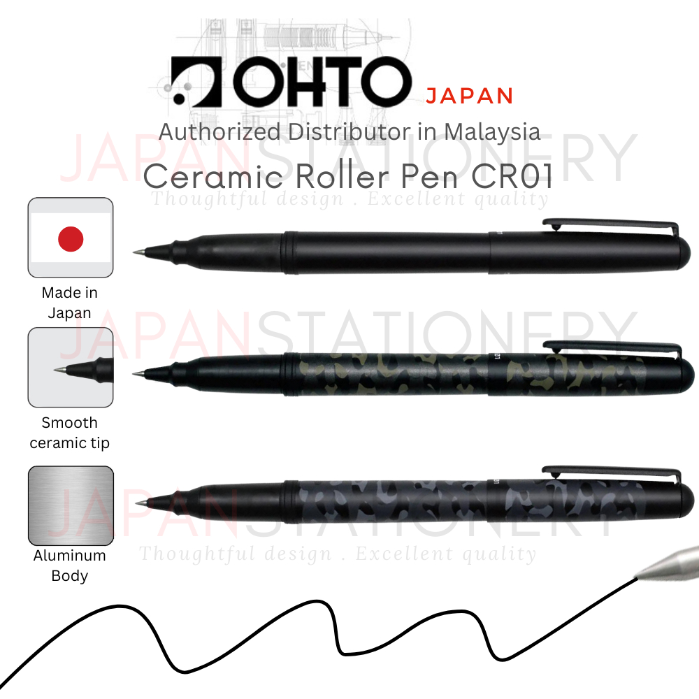 Ohto CR01 Ceramic Roller Pen Japan Signature Business Water Based | Shopee Singapore