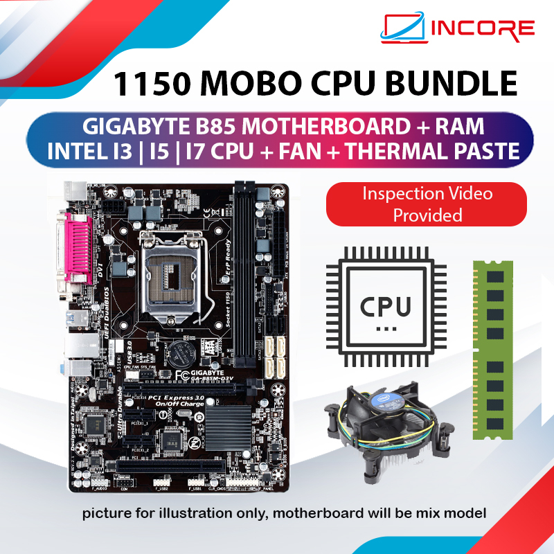 Socket 1150 Bundle - Intel I7-4th Gen I5-4th Gen I3-4th Gen / Gigabyte ...