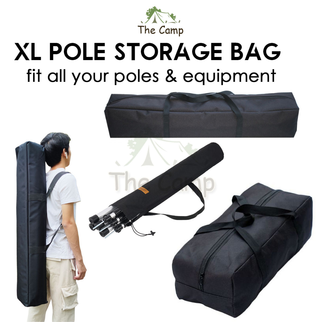 Camping Pole Storage Bag XL Large Long Size Black Equipment Bags ...