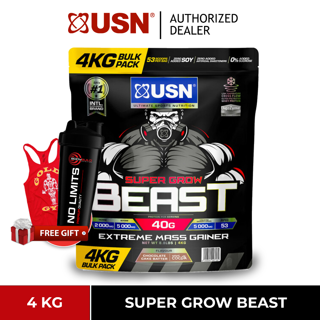 USN Super Grow Beast Extreme Mass Gainer 4kg | Shopee Singapore