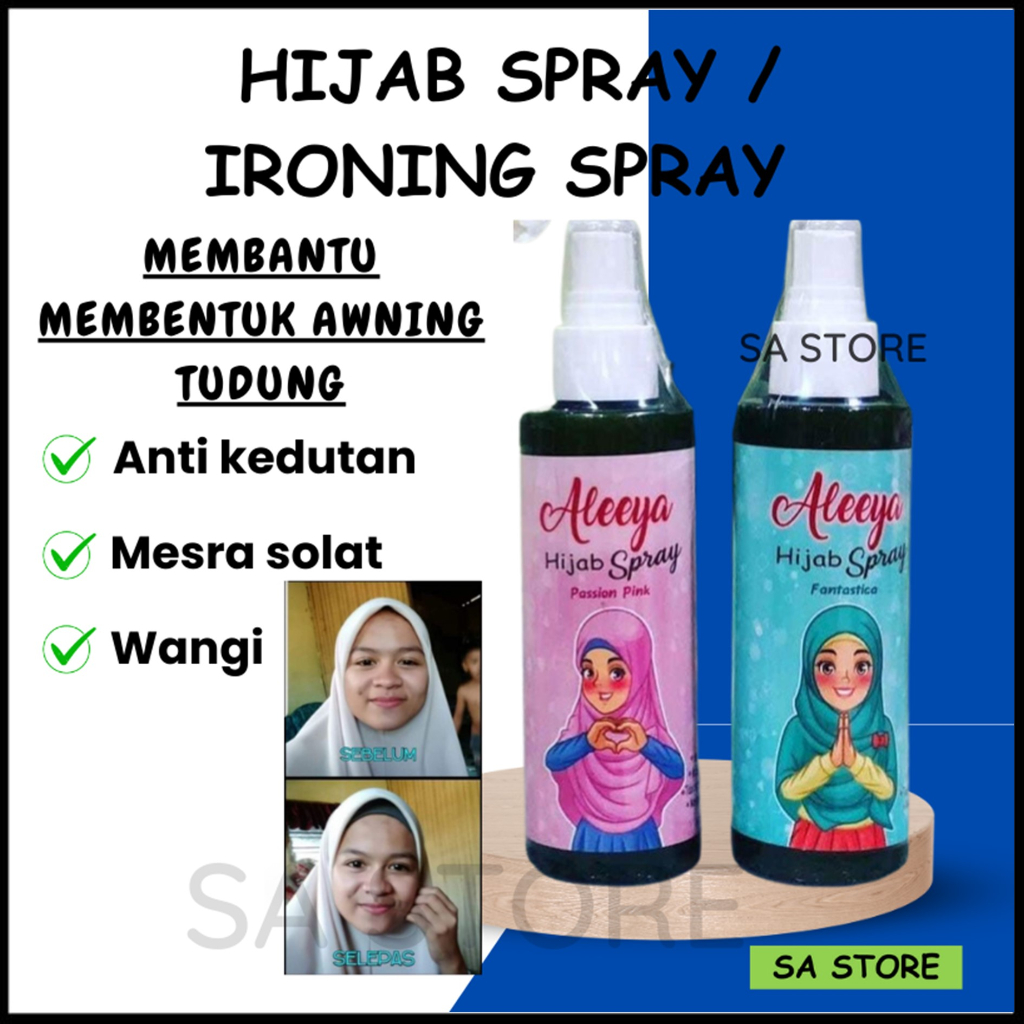 Spray awning tudung aleeya hijab spray / pengeras tudung /Hijab Starch ...