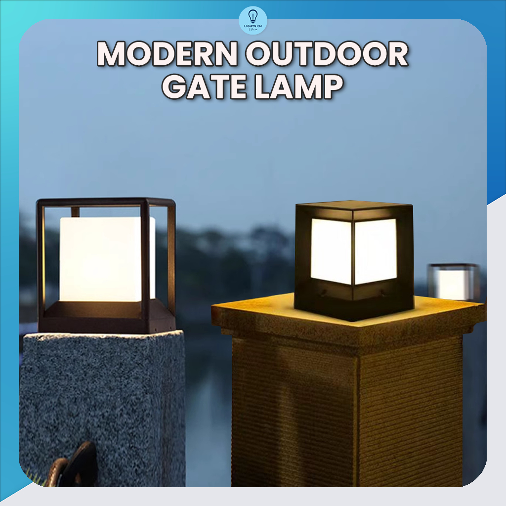 MODERN Outdoor Gate Lamp Pillar Light Garden Light Lampu Tiang Lampu ...