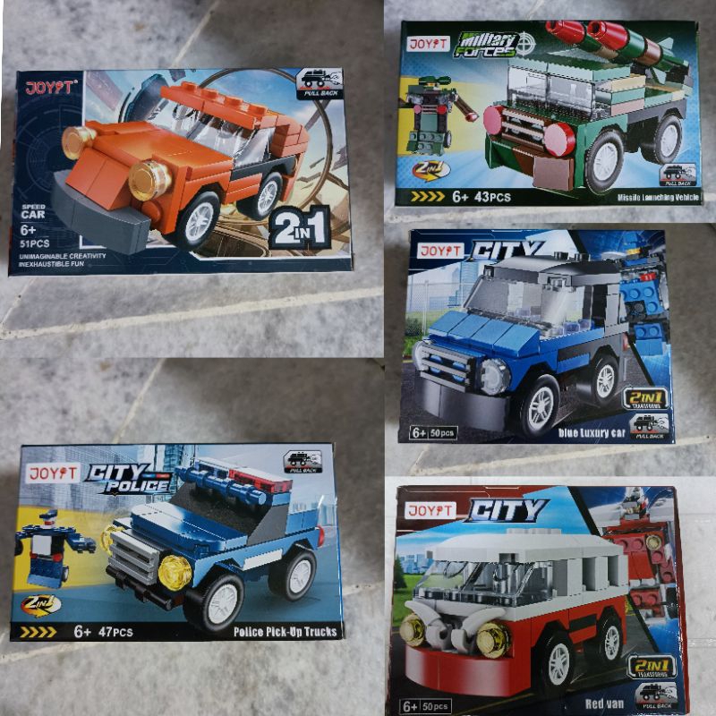 Any 1 set of 2 in 1 Robot Military Forces PoliceCar truck car ...
