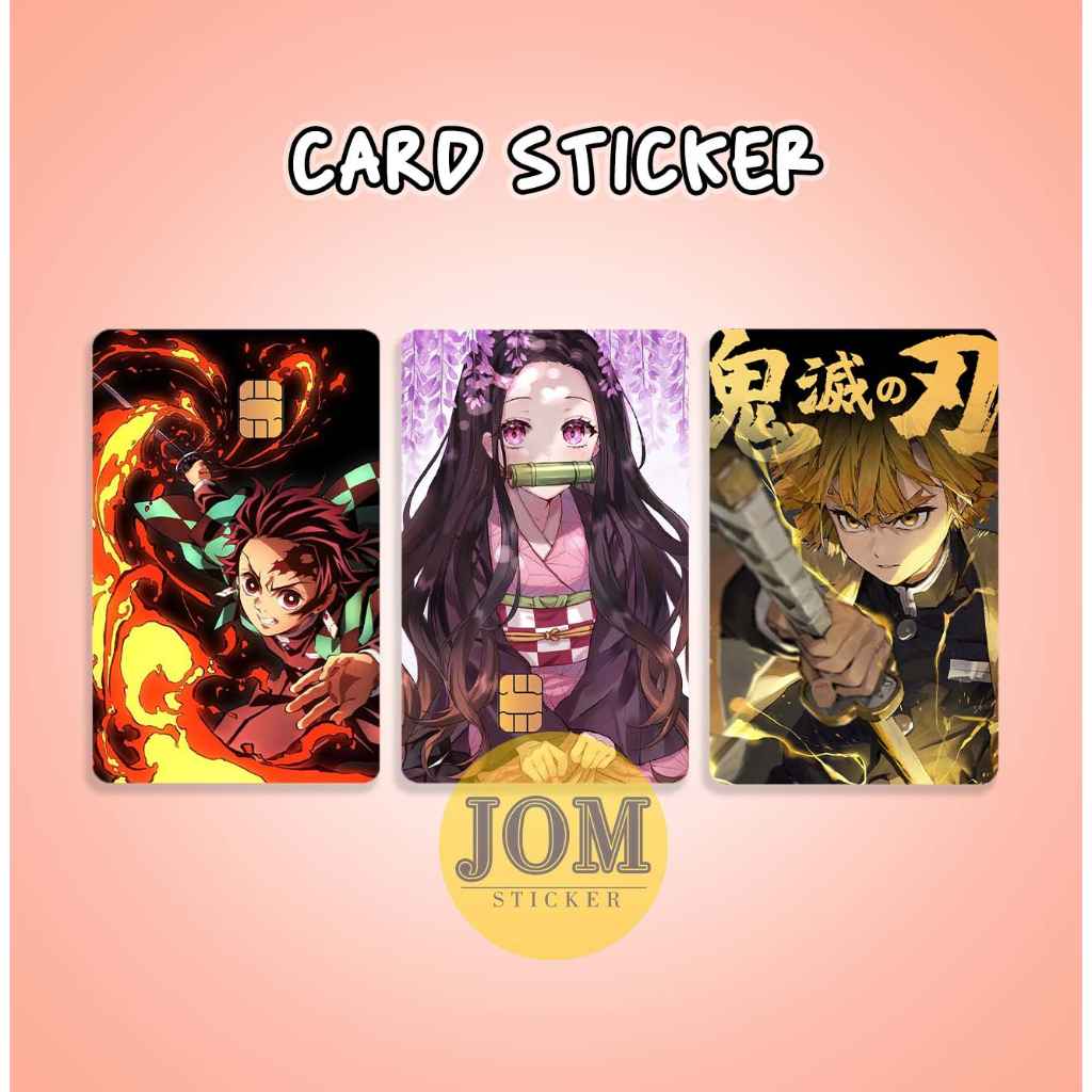 DEMON SLAYER CARD STICKER - NEZUKO TANJIRO ZENITSU KAD STICKER ...