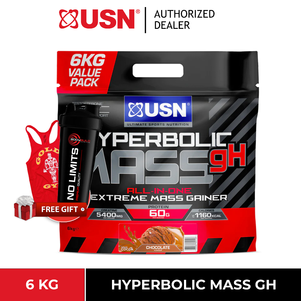 Halal USN Hyperbolic Mass (6kg) gH Extreme Weight Gainer Protein Powder ...