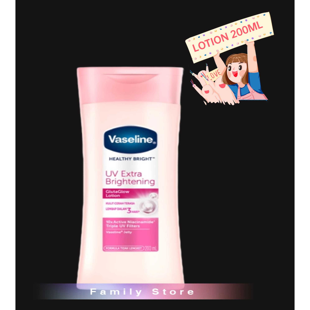 Vaseline Healthy Bright UV Extra Brightening Lotion 200ml | Shopee ...