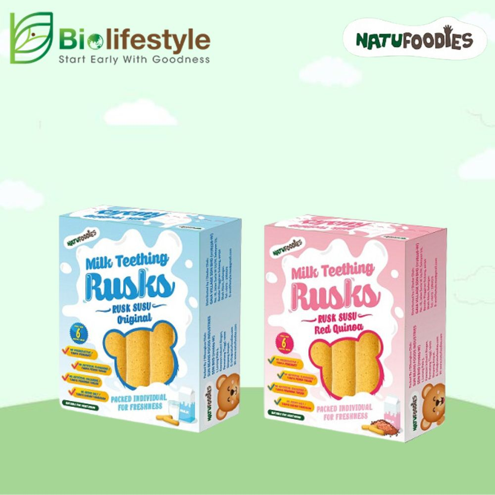 Natufoodies Milk Teething Rusks 84g (14g x 6 Sachets) | Shopee Singapore