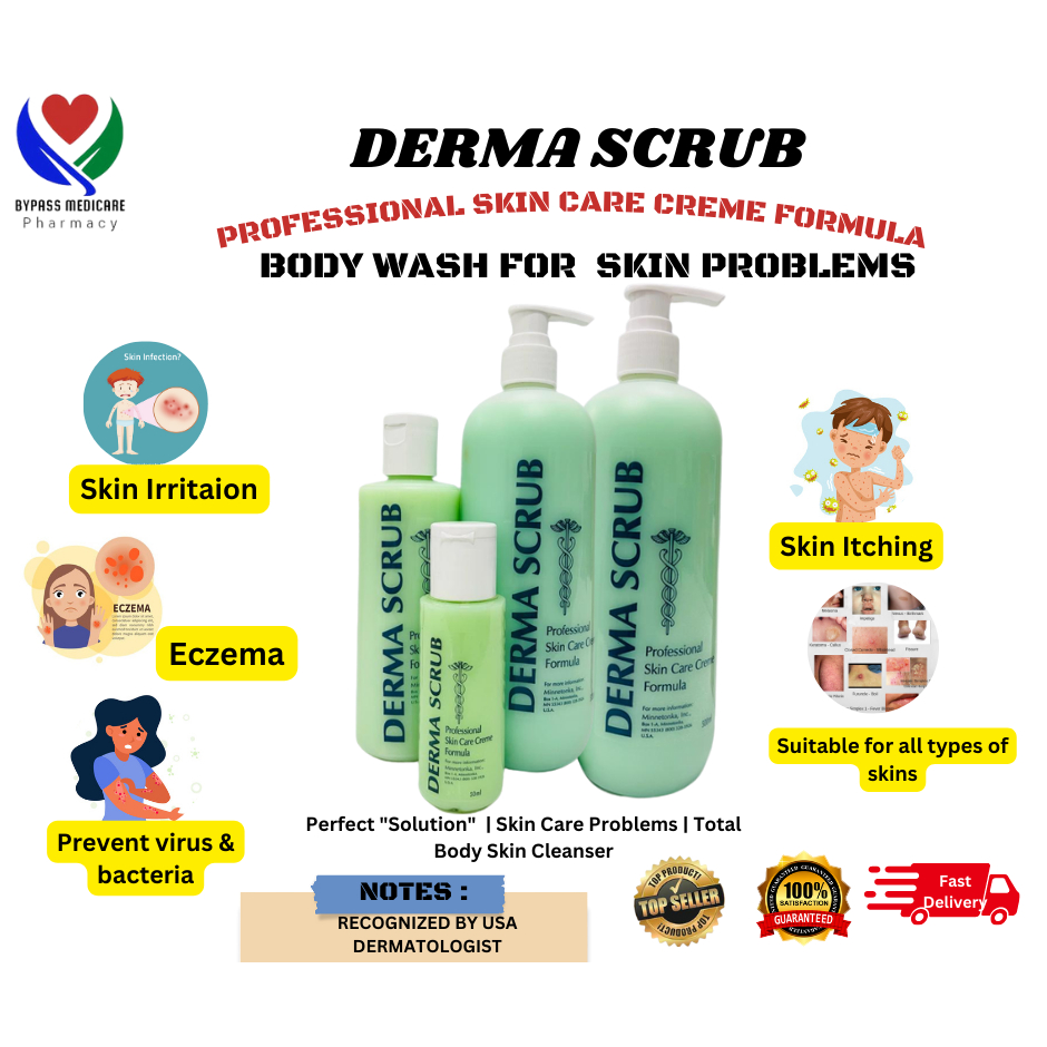 Derma SCRUB BODY WASH FOR SKIN PROBLEMS | Itchy | Eczema | Bath For ...