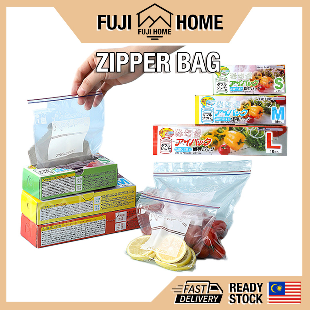 Plastic Food Freezer Zip Lock Food Bag Transparent Resealable Storage ...