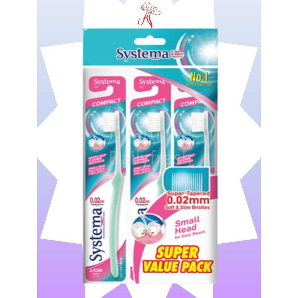 Systema Toothbrush Compact 3's Soft & Slim Bristles | Shopee Singapore