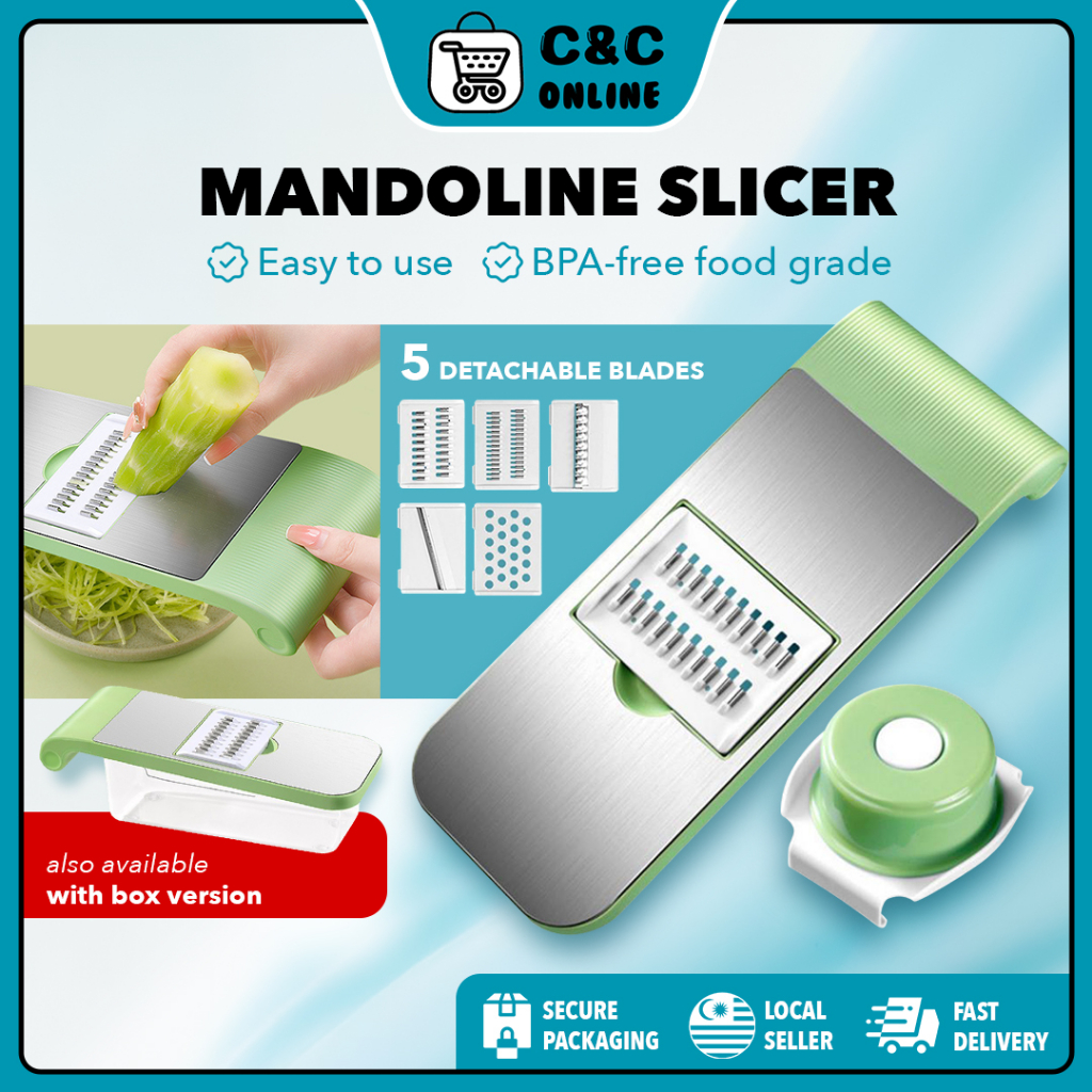 5 IN 1 Multifunction Mandoline Slicer Vegetable Grater Cutter Potato ...