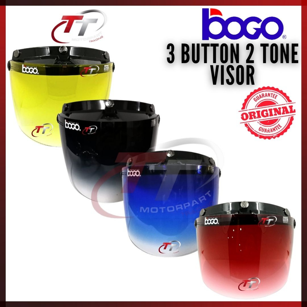 VISOR Bikko Bogo 3 Button 2 Tone Old New Cruiser SGV Clear Tinted Dark ...