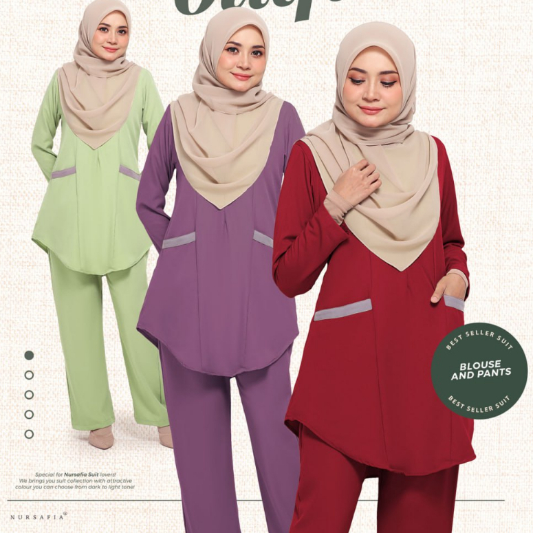 LAURA SUIT SUIT MUSLIMAH SET BAJU KERJA SUIT UMRAH HAJI NURSING SUIT ...