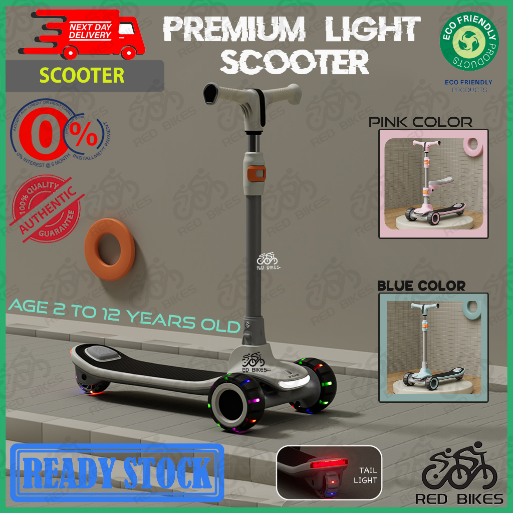 Kids Premium Light Scooter Balance With LED Wheels Music And Light ( 3 ...