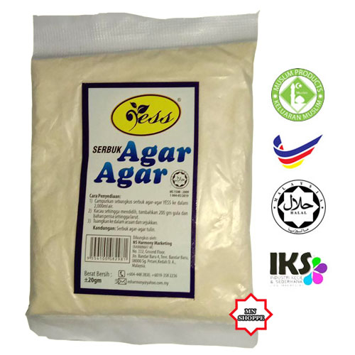YESS I Agar-Agar Powder @ 20 grams so 2 liters of water [Exp: 09/2027 ...