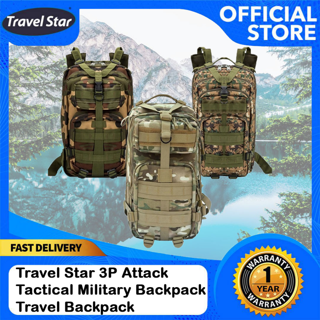 Travel Star 3P Attack Tactical Military Backpack Travel Backpack ...