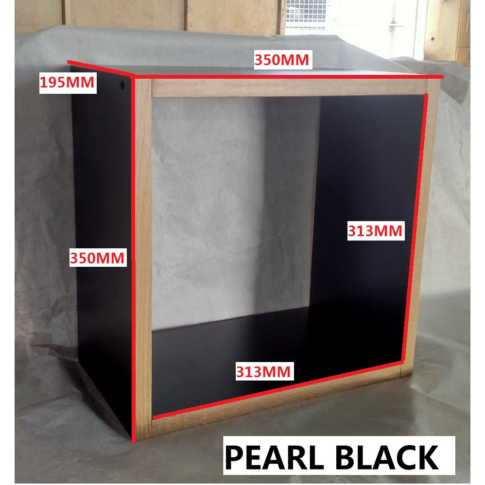 PEARL BLACK WALL MOUNT CUBE BOX SHELF STORAGE RACK WATER AND SCRATCH ...