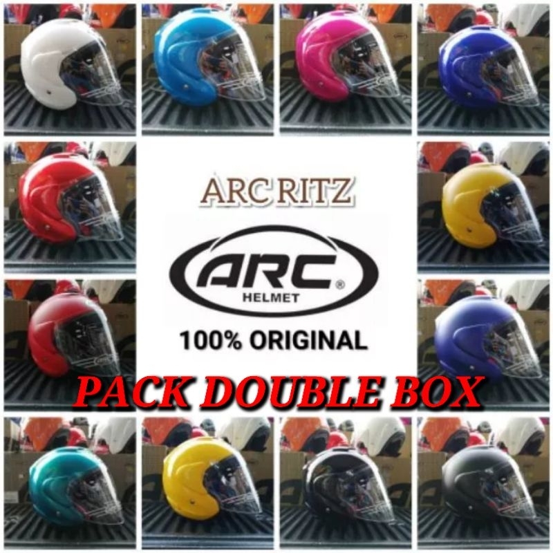 HELMET ARC RITZ ( WHITE BLACK YELLOW MEROON RED BLUE DEEP BLUE GREY ...