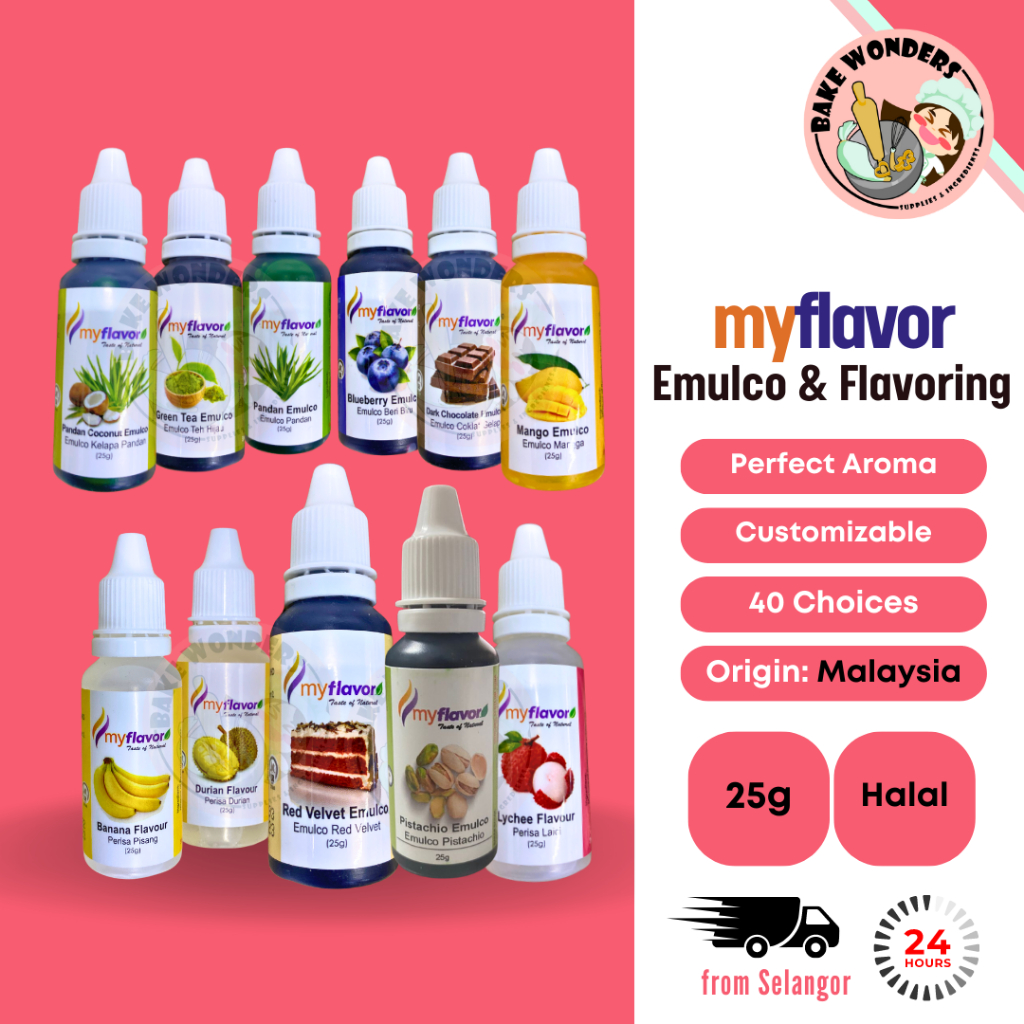Myflavor Emulco Myflavor Flavoring 25G Vanilla Chocolate Lychee Red ...