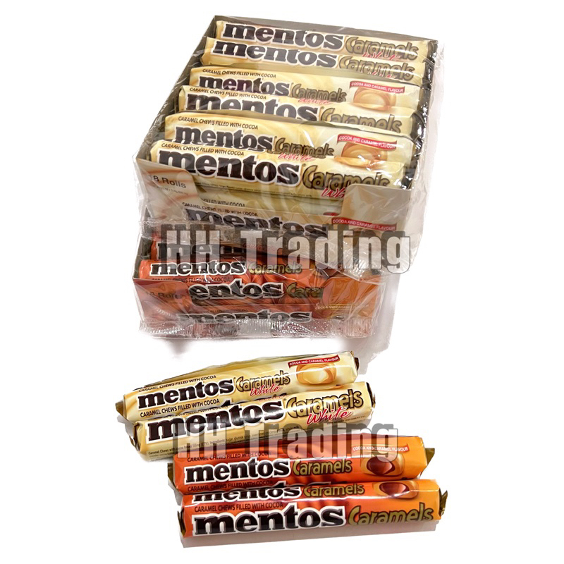 37.8g x 18’s MENTOS CARAMELS CHEWS CANDY / FILLED WITH COCOA AND ...