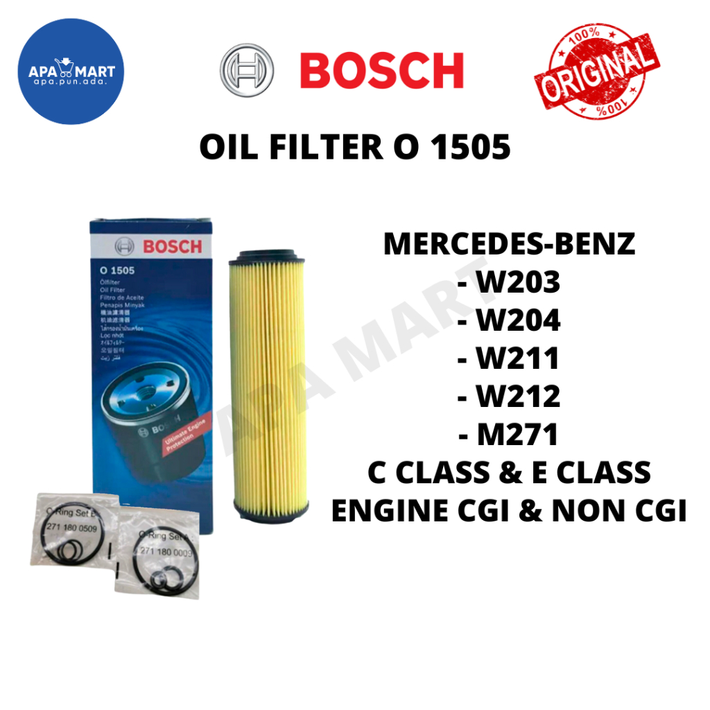 Bosch Oil Filter 0986AF1505 - Mercedes-Benz W203, W204, W211, W212 ...