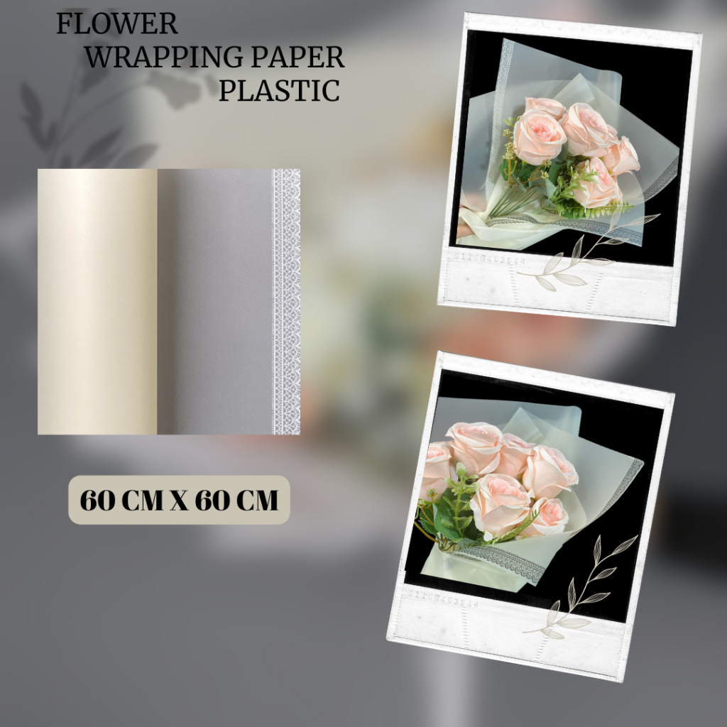 FLOWER WRAPPING PAPER PLASTIC/ BOUQUET PAPER/ PEMBALUT BUNGA/ (20PCS ...