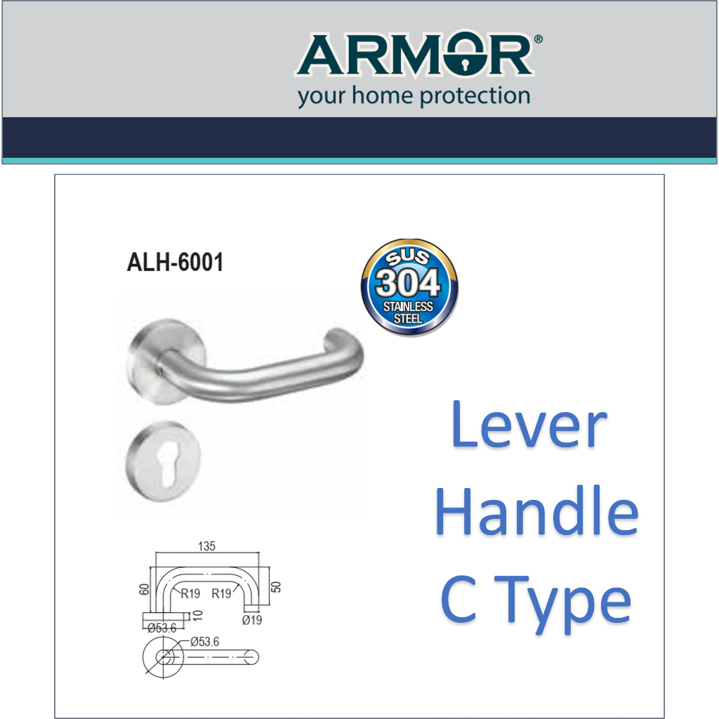 Armor ALH-6001 Lever mortise Handle only / C Type Lever Handle Lock ...