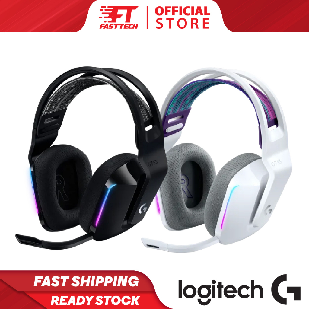 LOGITECH G733 Wireless Gaming Headset with Lightspeed, Detachable Mic ...