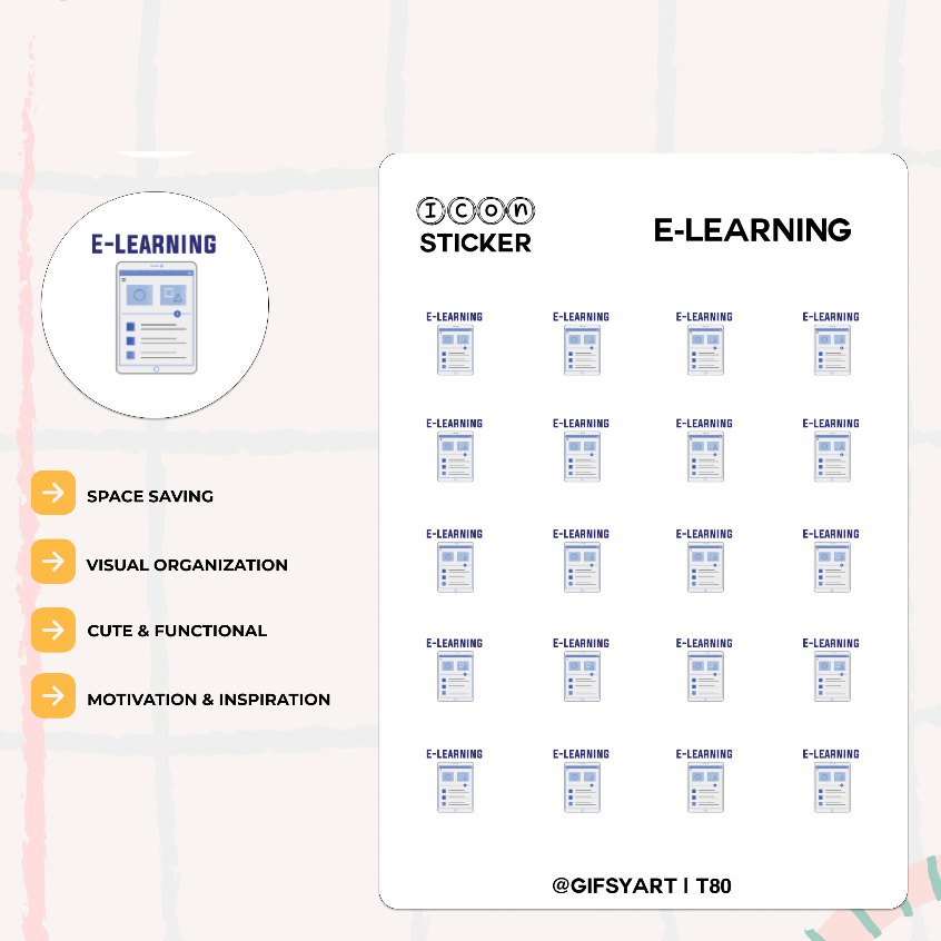 E-Learning – Tiny Icon Sticker, Bujo, Hobonichi, Kinbor & Planner ...