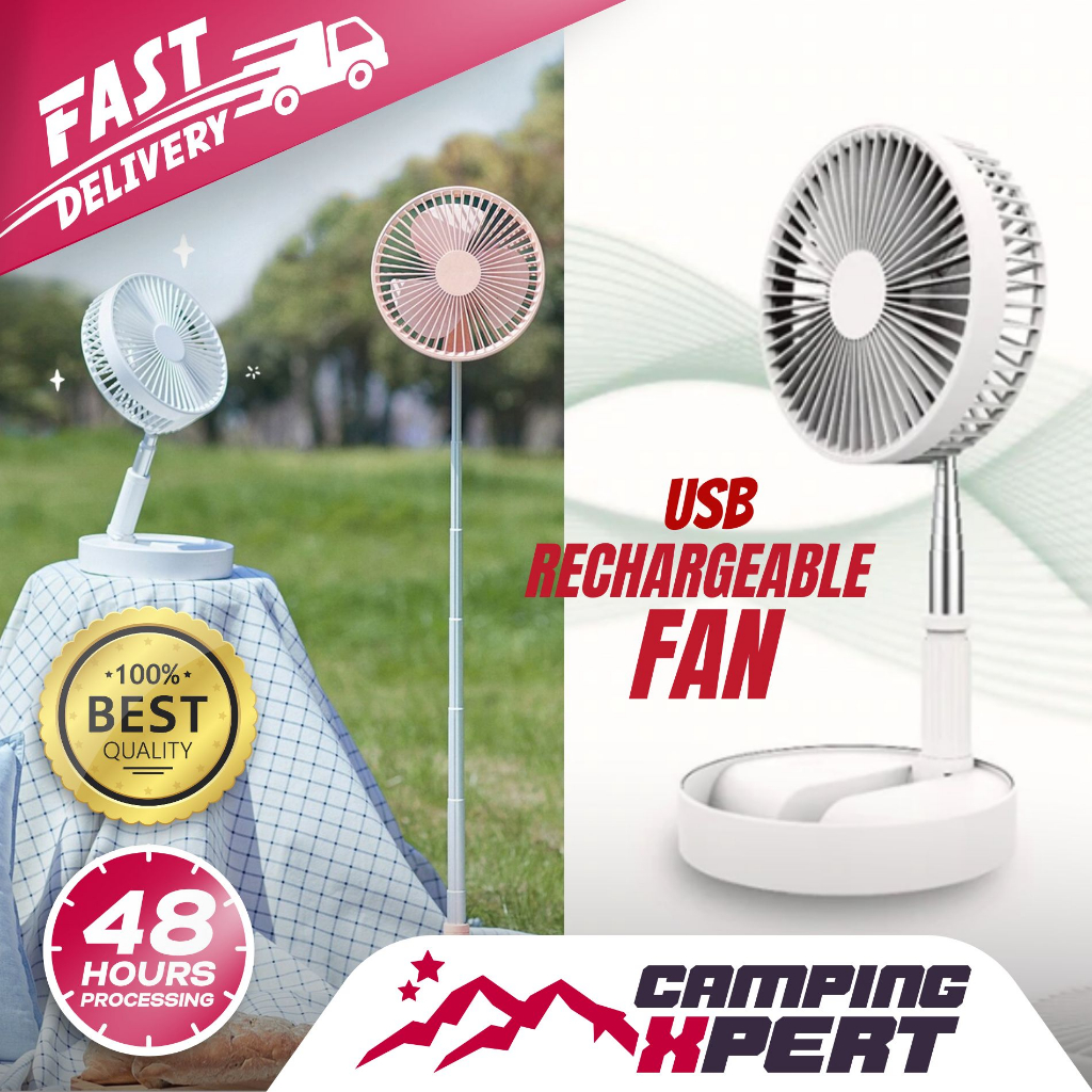 NEW 3 Speed USB Mini Portable Fan Floor Standing Foldable Rechargeable ...