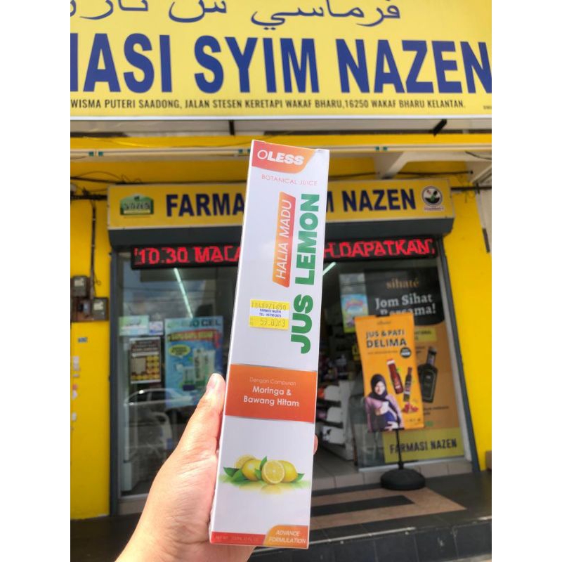 OLESS JUS LEMON HALIA MADU 300ML (UNTUK KOLESTROL & ANGIN) | Shopee ...