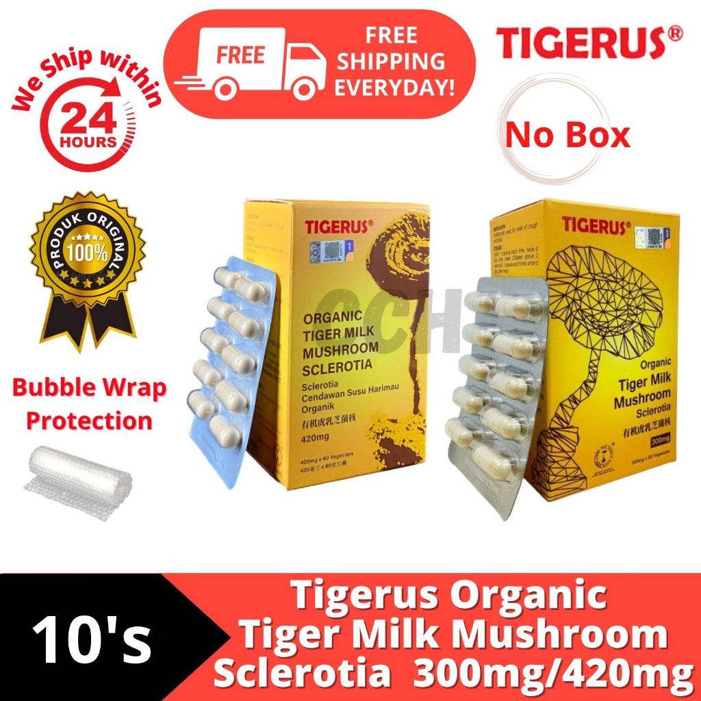 Tigerus Tiger Milk Mushroom Sclerotia 300mg/420mg Cendawan Susu Harimau ...