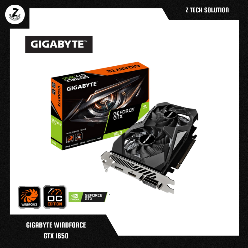 Gigabyte GeForce GTX 1650 D6 WINDFORCE OC 4GB GDDR6 128bit Graphic Card ...