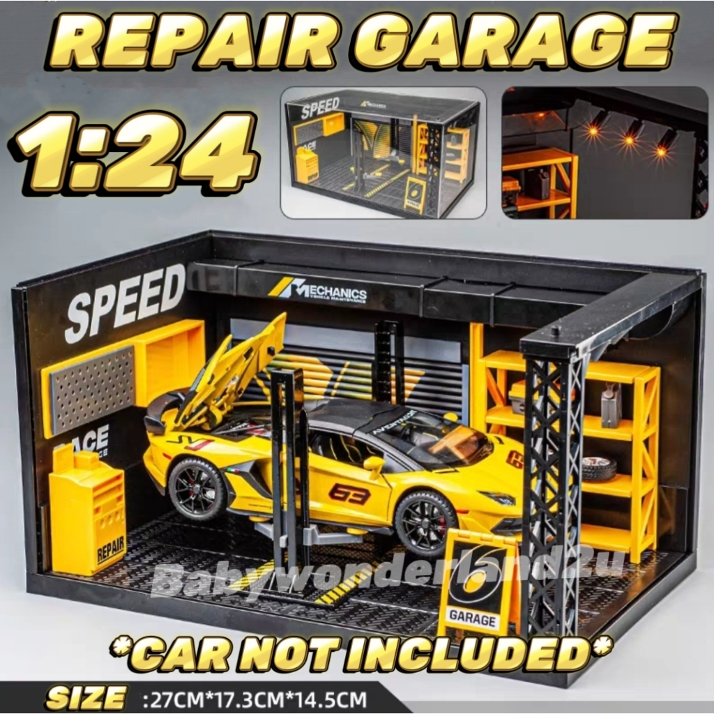 1:24 Scale Diorama Repair Garage Workshop DIY Diecast Car Workshop ...