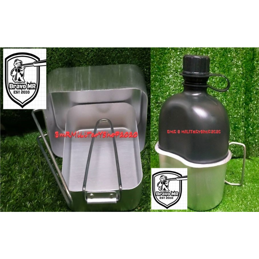 MESS TIN, MESS CUP AND WATER BOTTLE SILVER FOR USE RIADAH, TRAINING AND ...