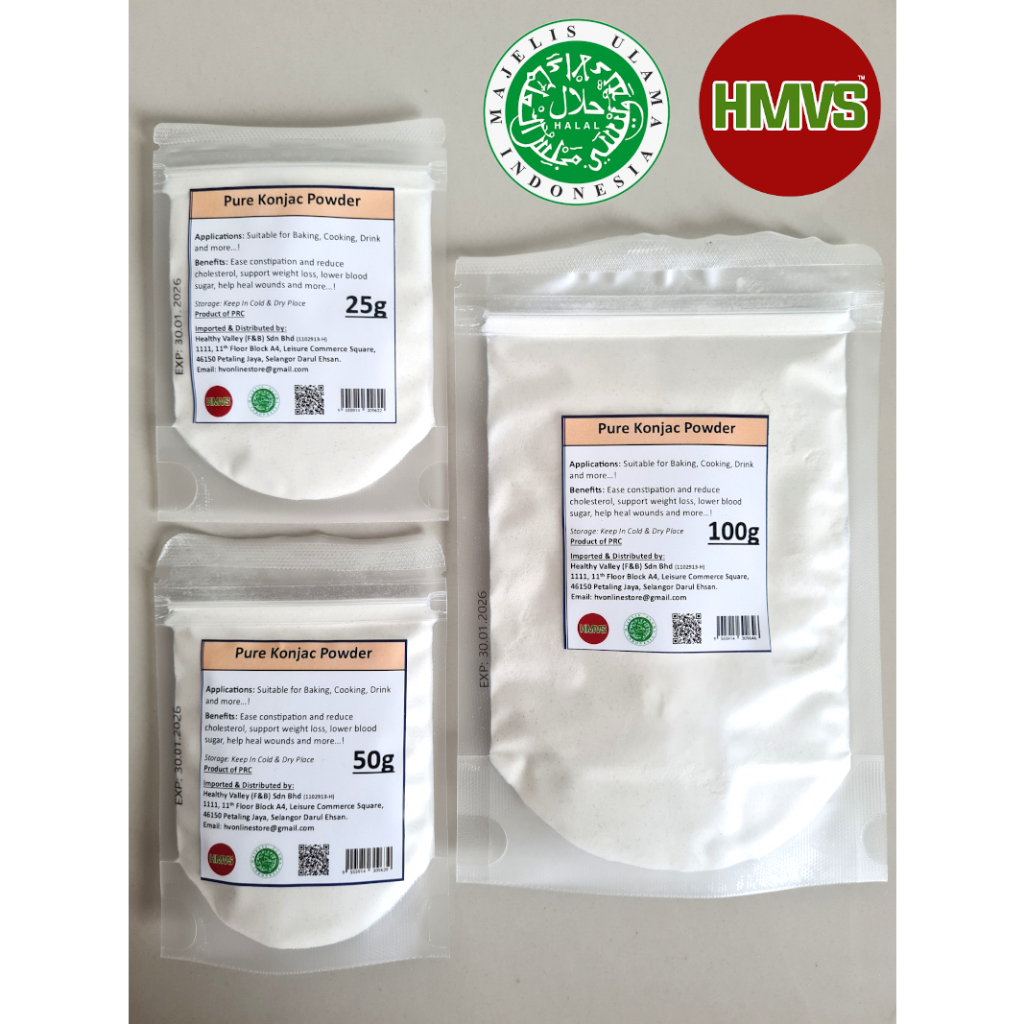 [HMVS] Pure Konjac Powder (HALAL) / Pure Shirataki Powder 25g/50g/100g ...