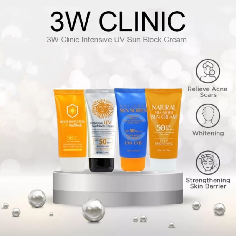 3W Clinic Sunblock Sunscreen Intensive UV Sunblock Suncream Refreshing ...