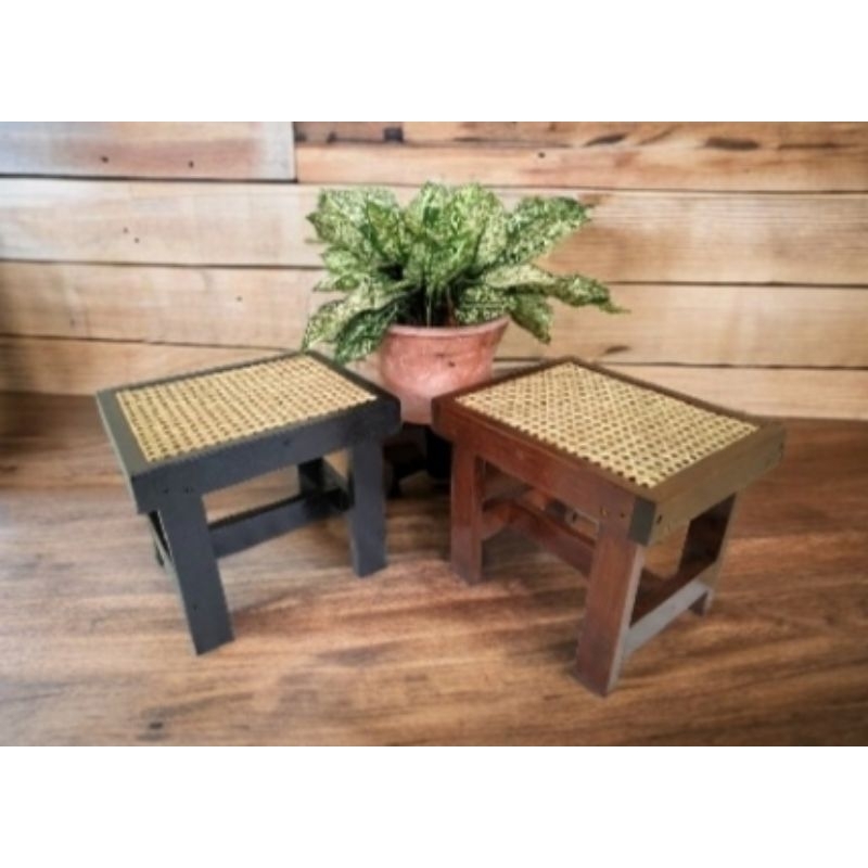 WOODEN STOOL WITH UNIQUE RATTAN WEAVING TOP. MADE WOODEN STOCK WITH ...
