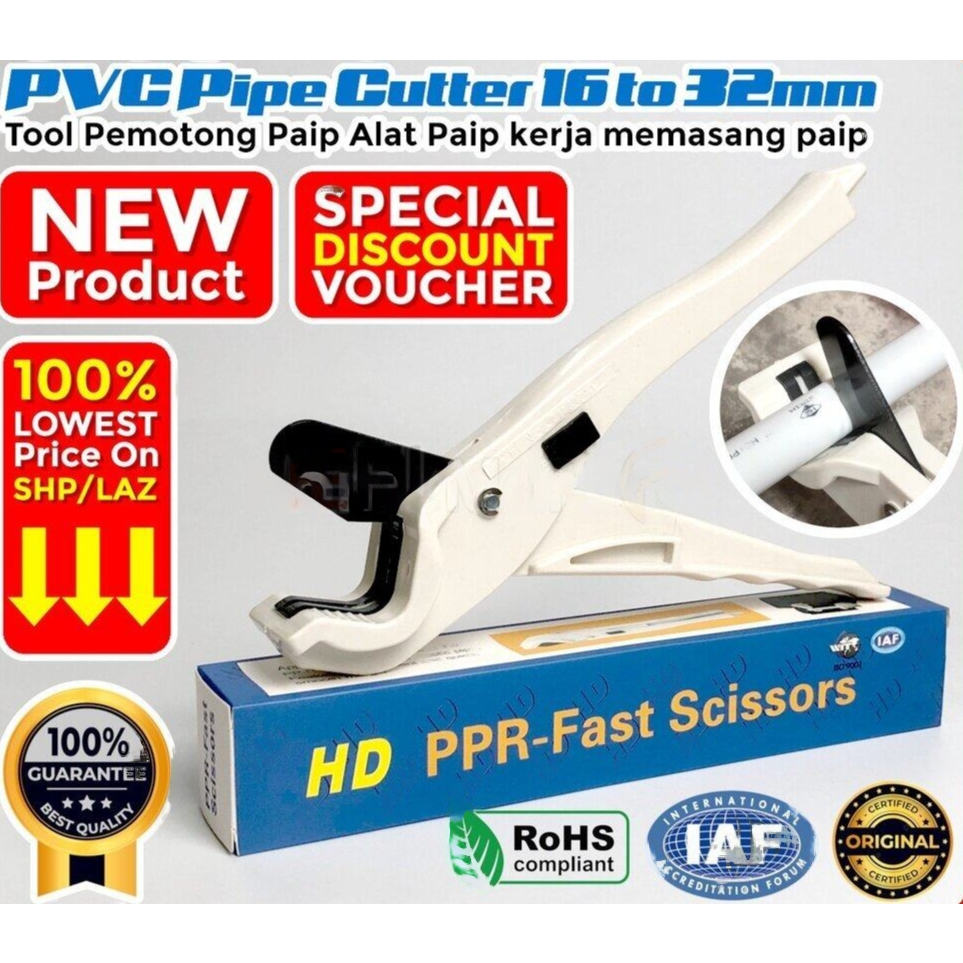 PVC Pipe Cutter 32mm Plumbing Aircond Tool Pemotong Paip Alat Paip ...
