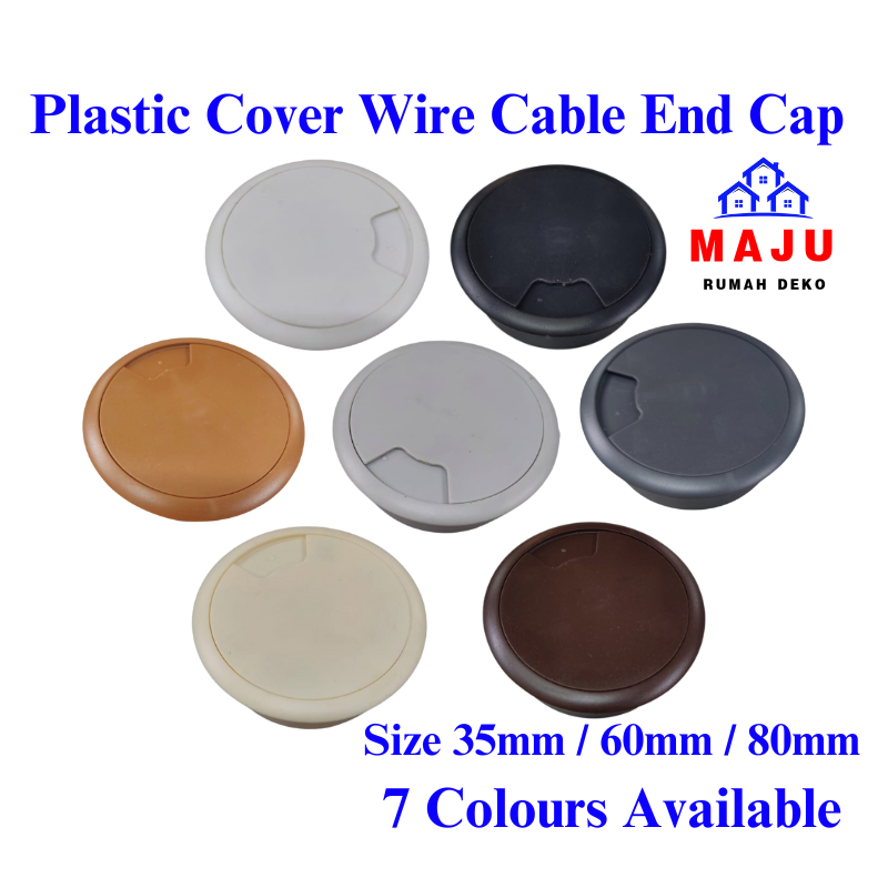 MAJU Plastic Cover Wire Cable End Cap Computer Round Desk Grommet for ...