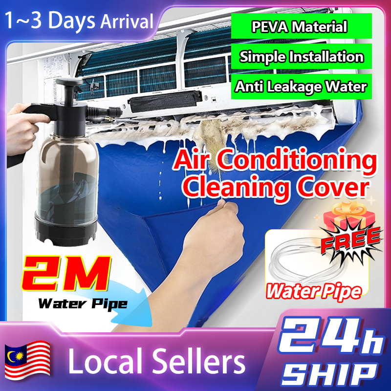 Reuseable PEVA Material 1 Set Air Conditioner Cleaning Cover Aircond ...