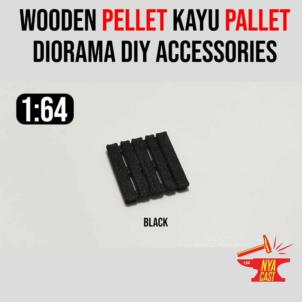 Pallet Wood Mini Pelapik Kayu Pallet 1/64 Diorama Diecast Black ...