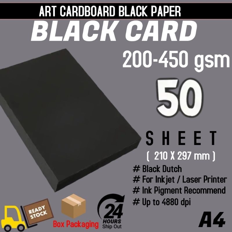 A4 A3 50pcs Black Card Paper Artwork Hot Stamping | Shopee Singapore