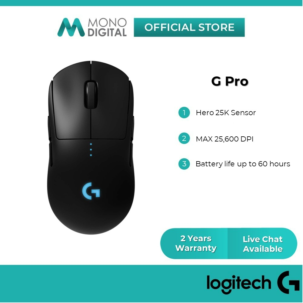 Logitech G Pro Wireless RGB Gaming Mouse (Up to 25,600 DPI/Up to 60 hrs ...