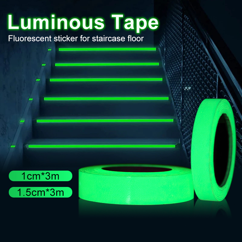 3m Ribbon Luminous Glow Warning Tape Sticker In Dark Neon Safety ...