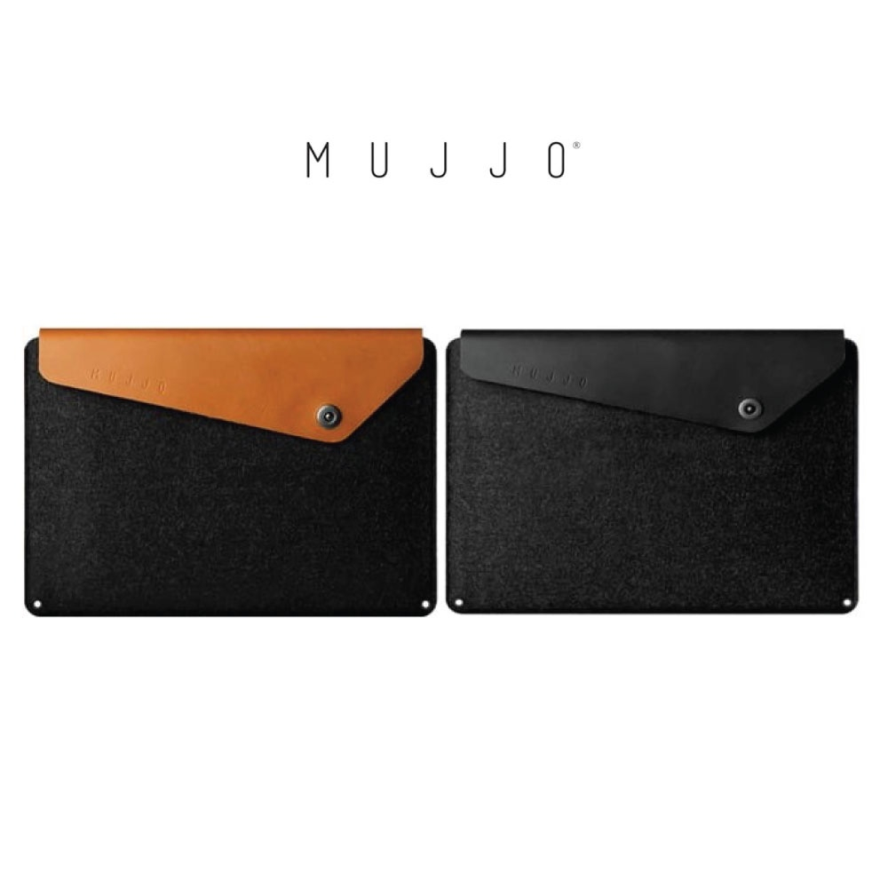 Mujjo Full Leather Laptop Sleeve Case Premium Wool Felt Macbook Sleeve ...